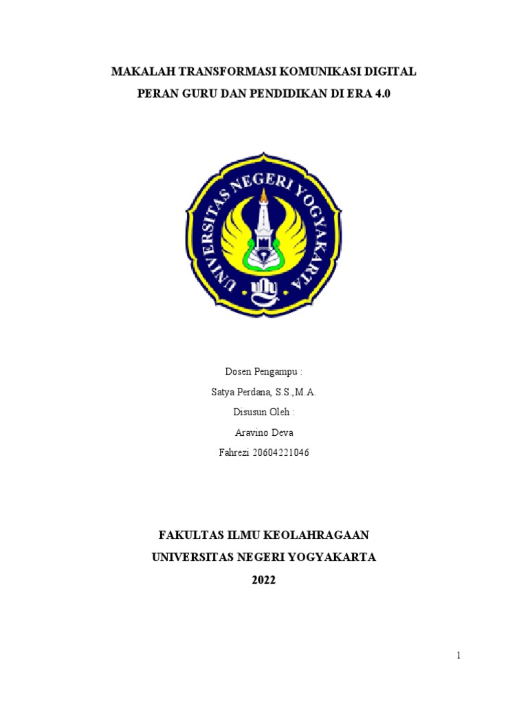 Makalah Transformasi Komunikasi Digital | PDF