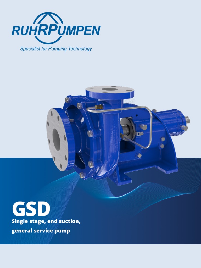 GSD General Service Centrifugal Pump Brochure EN Oct18 | PDF | Pump | Bearing (Mechanical)