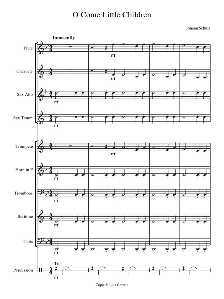 O Come Little Children - Partitura | PDF | Music Production | Orchestras