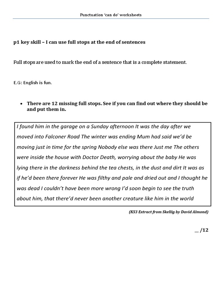 KS3 Punctuation | Download Free PDF | Comma | Ellipsis