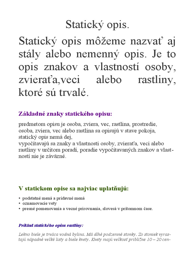 Statický Opis - Teória | PDF