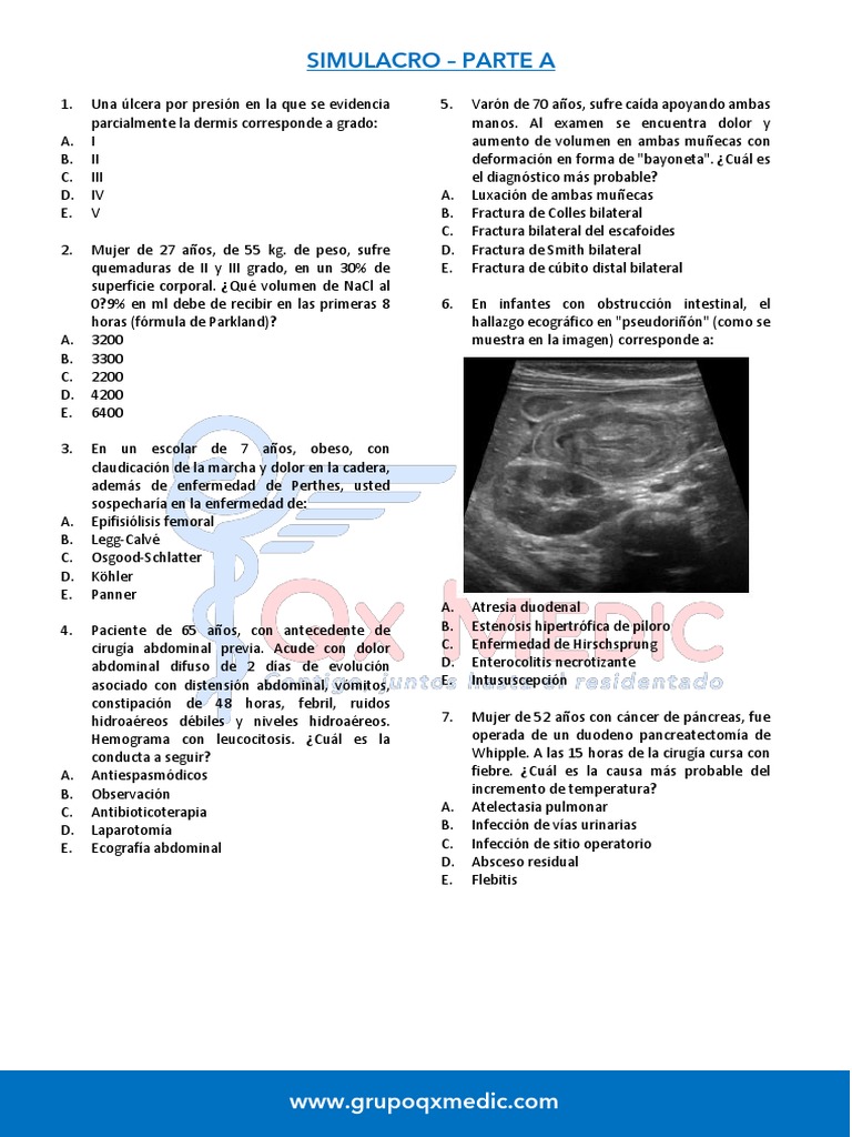 ENAM 2022 SIMULACRO QxMedic - 12 ABRIL (PARTE A) - Sin Claves | PDF | Migraña | Medicina