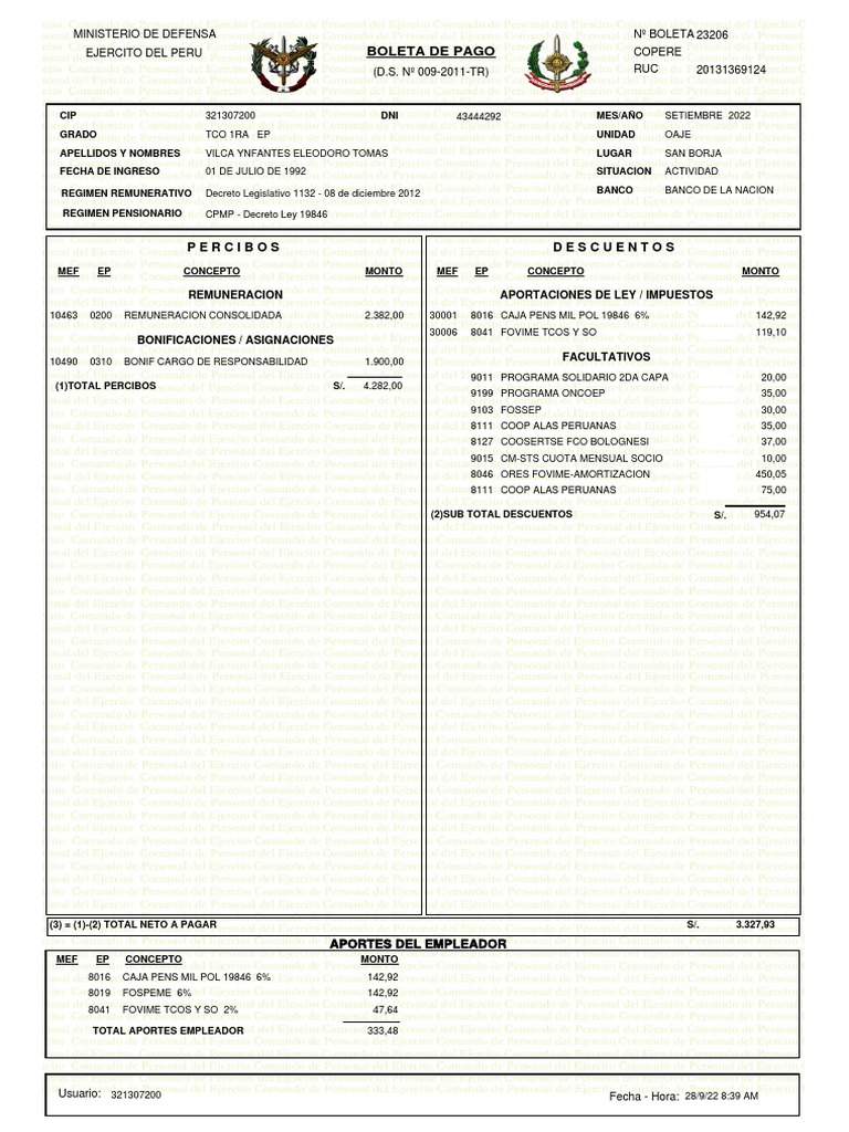 Boleta 202209 321307200 | PDF | Perú