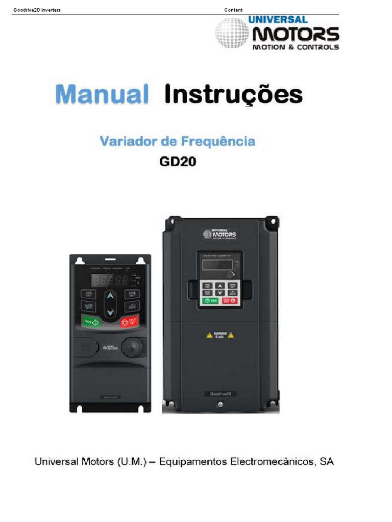 GD20 - Manual - Utilizador 1 - 5 | PDF | Fonte de energia | Motores