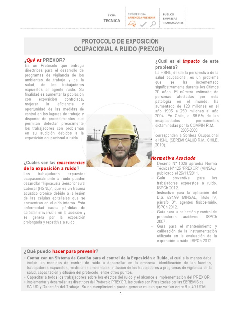 Guía PREXOR: Protección Auditiva Laboral | PDF | ruido | Enfermedades y ...