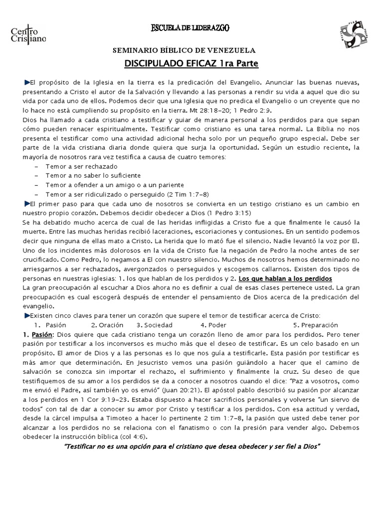 Discipulado Eficaz I | Download Free PDF | Jesús | Oración Discipulado Eficaz I | Download Free PDF | Jesús | Oración