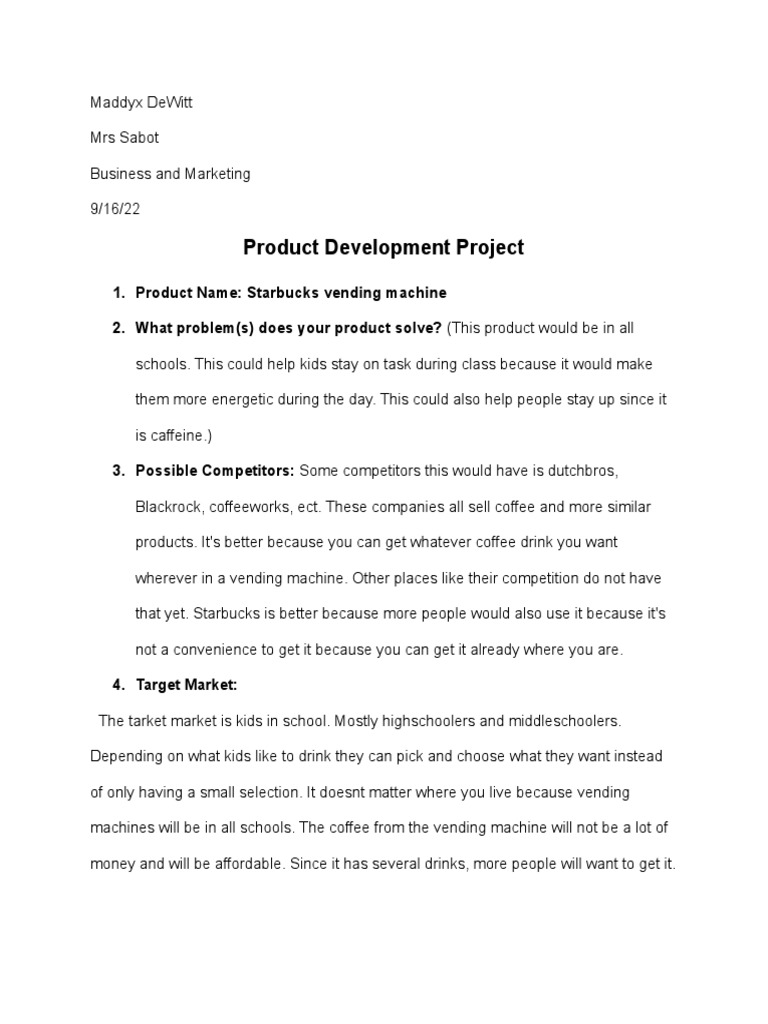 Product Development Project | PDF