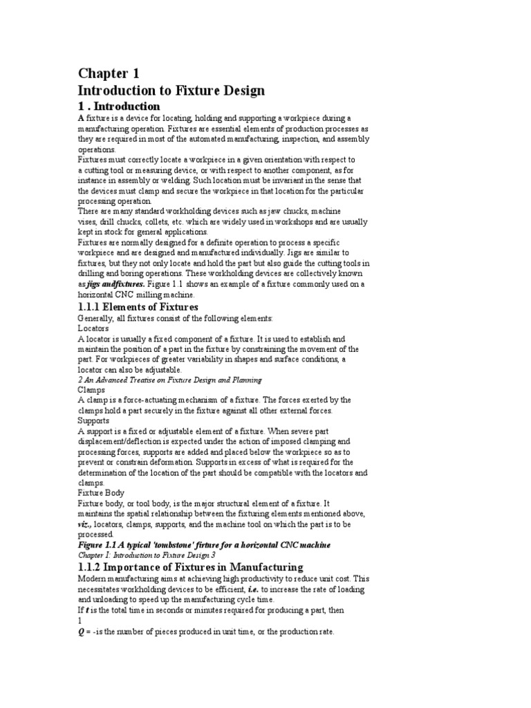 Introduction To Fixture Design: A Fixture Is A Device For Locating ...