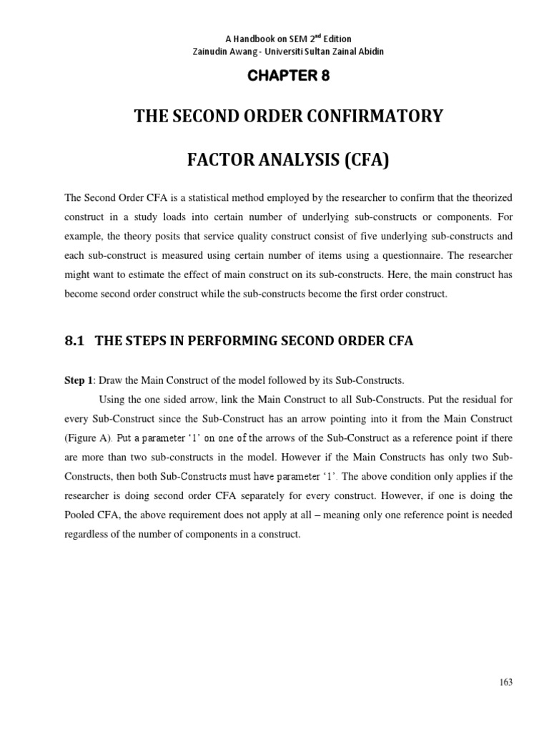 8 Chapter 8 Second Order Confirmatory F | PDF | Structural Equation Modeling | Factor Analysis