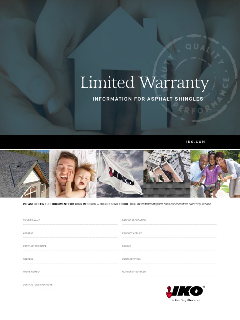 Canada Iko Limited Warranty Do | PDF | Roof | Tort