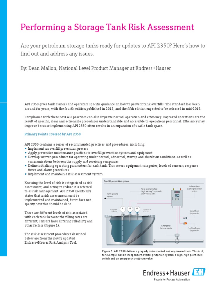 Api Performing A Storage Tank Risk Assessment v2 | PDF | Risk | Risk Assessment