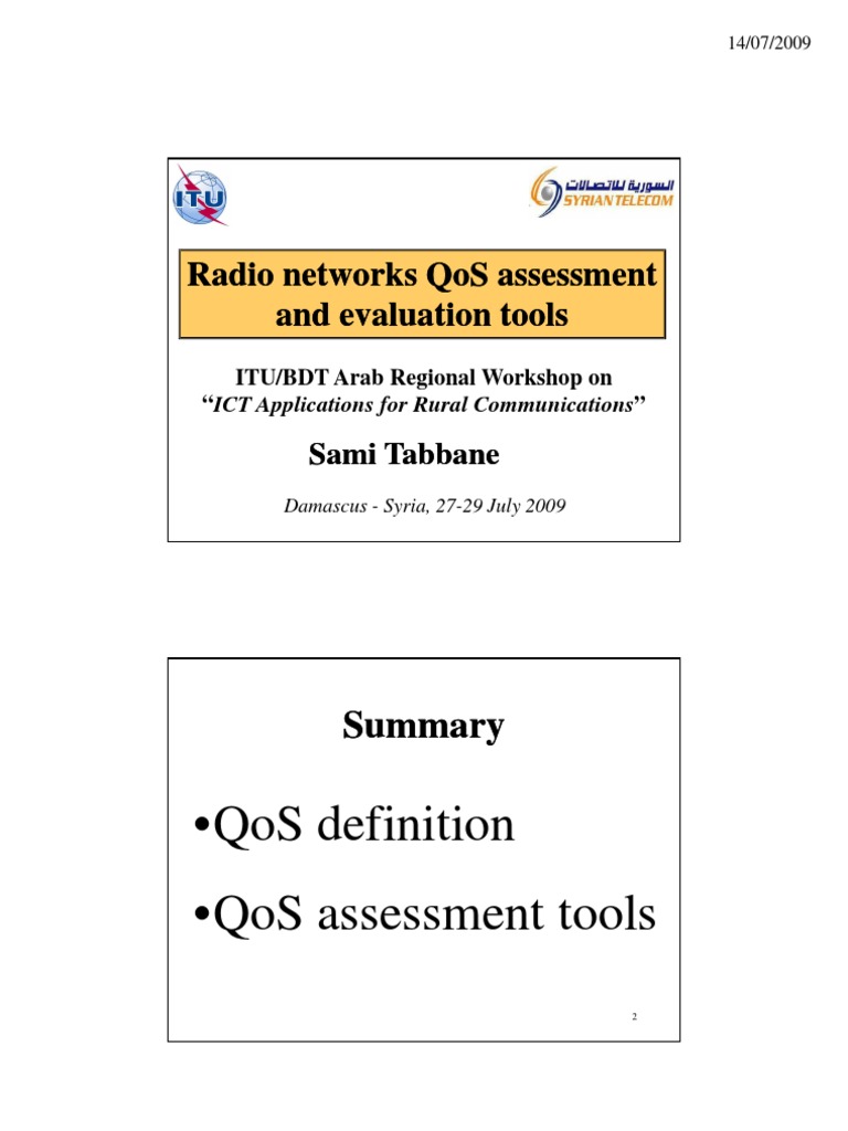 Doc2-Radio Networks QoS Assessment and Evaluation Tools | PDF | Quality ...