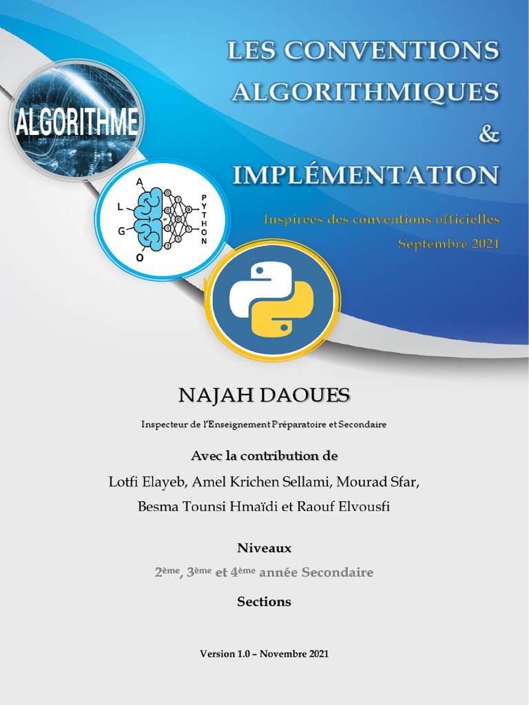 Conv Algo & Impl Python Nov 2021 V1.0 Version Scientifique | PDF ...