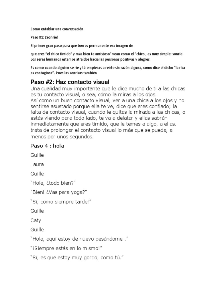 Como Entablar Una Conversación | PDF