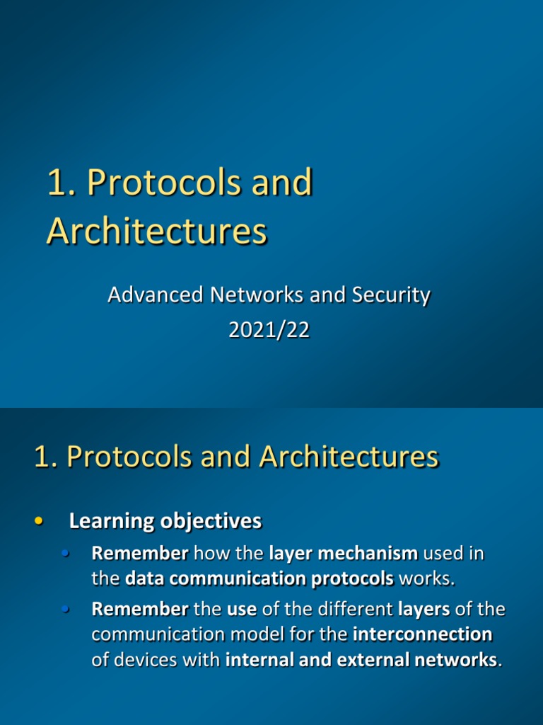 ANS 1 ProtocolsAndArchitectures 2223 | PDF | Internet Protocol Suite | Computer Network