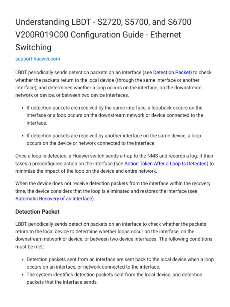 Understanding LBDT - S2720, S5700, and S6700 V200R019C00 Configuration Guide - Ethernet ...