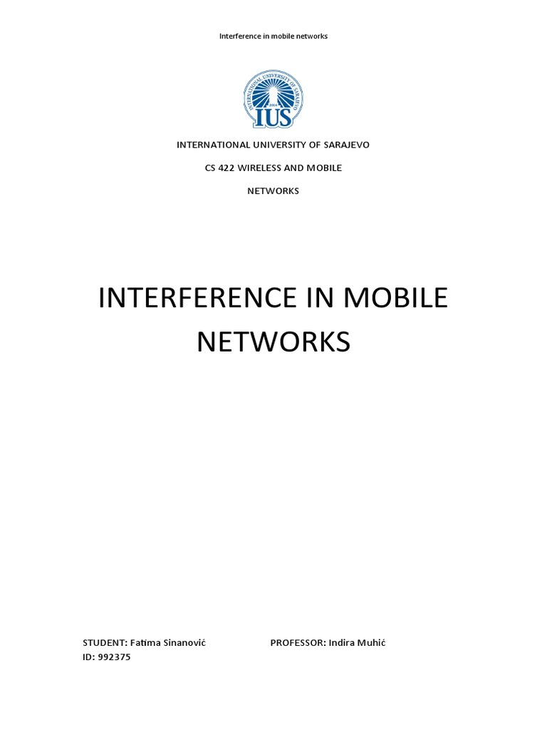 Interference in Mobile Networks | PDF | Cellular Network | Base Station