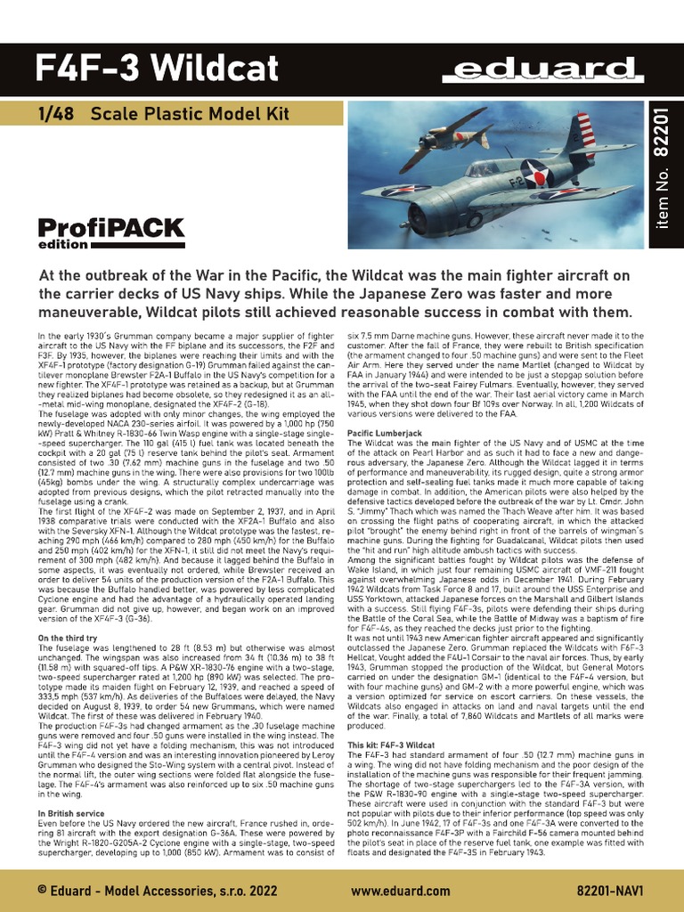 Eduard F4F - 3 Instructions Profipack | PDF | Rainbow | Image Processing