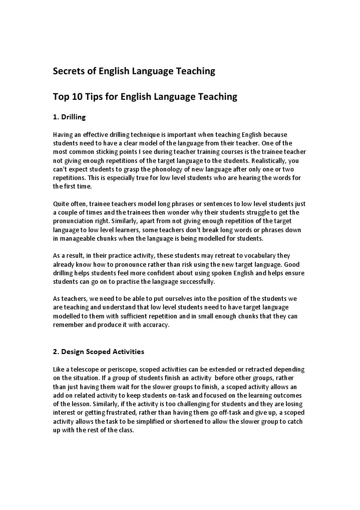 Top Tips for Effective English Teaching | PDF | English Language ...