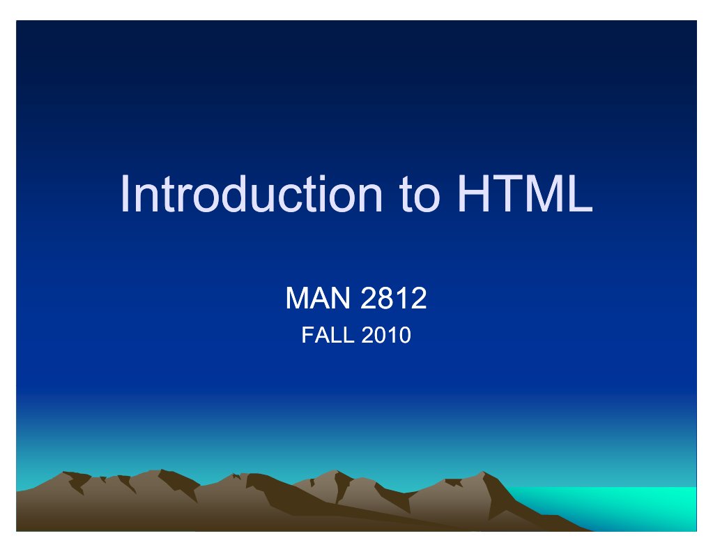 Intro Html Pdf