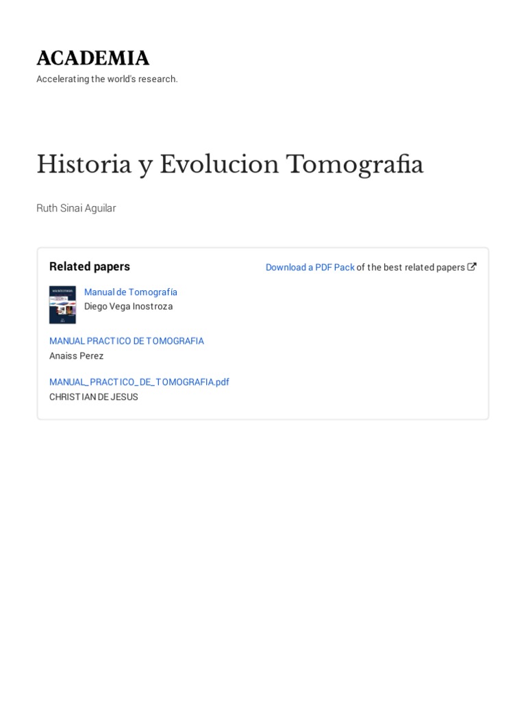 Historia y Evolución de la Tomografía | PDF | Ct Scan | Rayo X