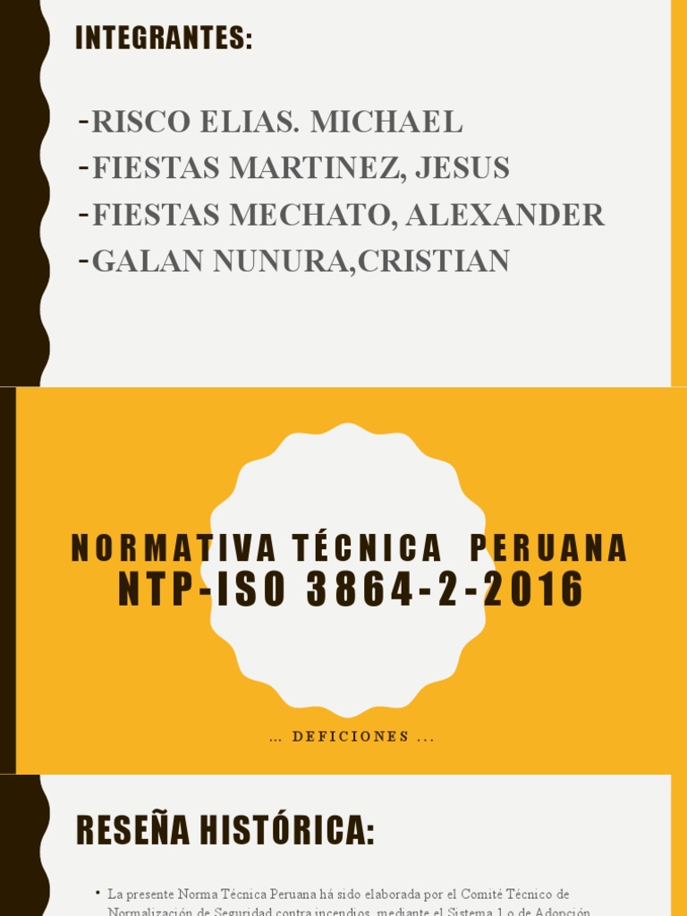 Normativa Técnica Peruana NTP-IsO 3864-2-2016 | PDF | Organización ...