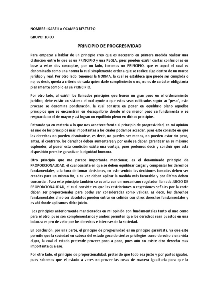 Principio de Progresividad | PDF | Principios éticos | Ciencias Políticas