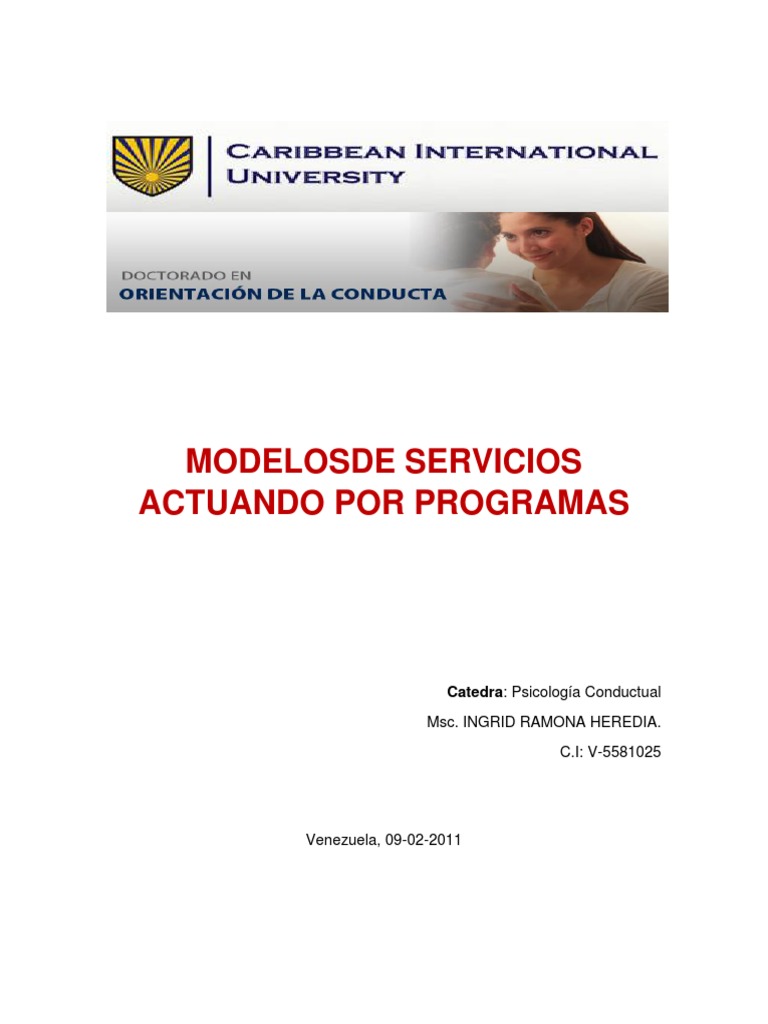 Modelos de Servicios Actuando Por Programas | PDF | Teoría | Evaluación