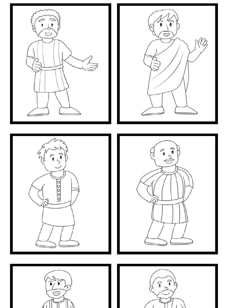 Tarjetas de Los Discipulos de Jesus para Colorear | PDF