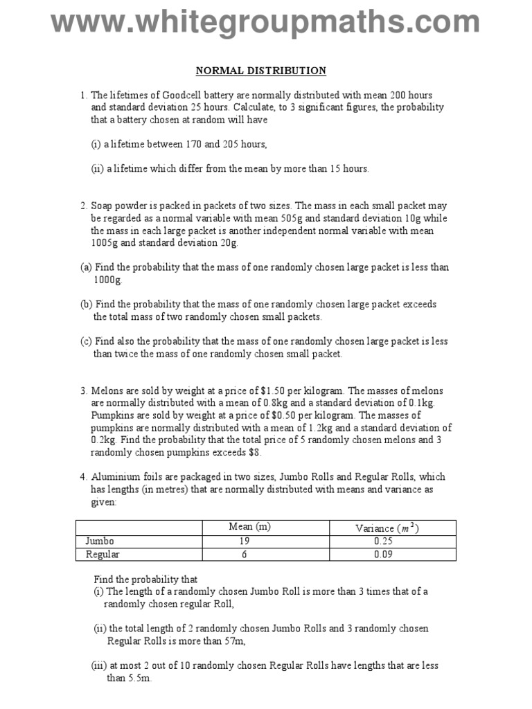 Normal Distribution | PDF | Normal Distribution | Standard Deviation