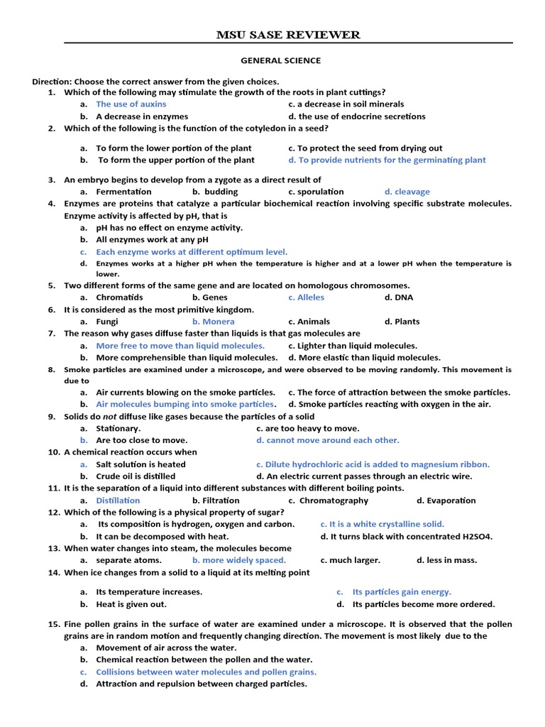 Sase Reviewer (Science) | PDF | Fertilisation | Plants