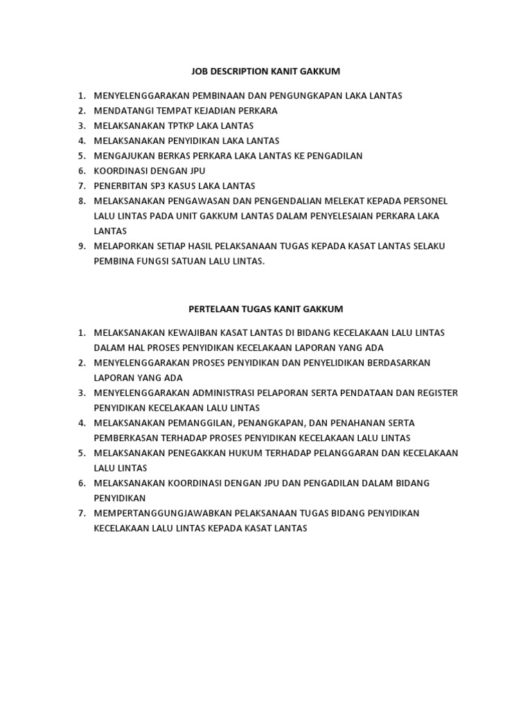 Job Description Kanit Gakkum | PDF | Bisnis | Komputer