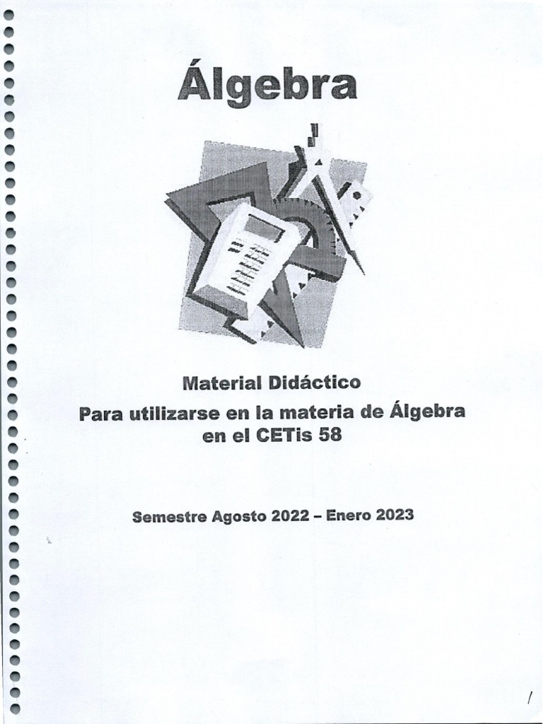 Algebra Material Didactico Cetis 58 - 0001 | PDF