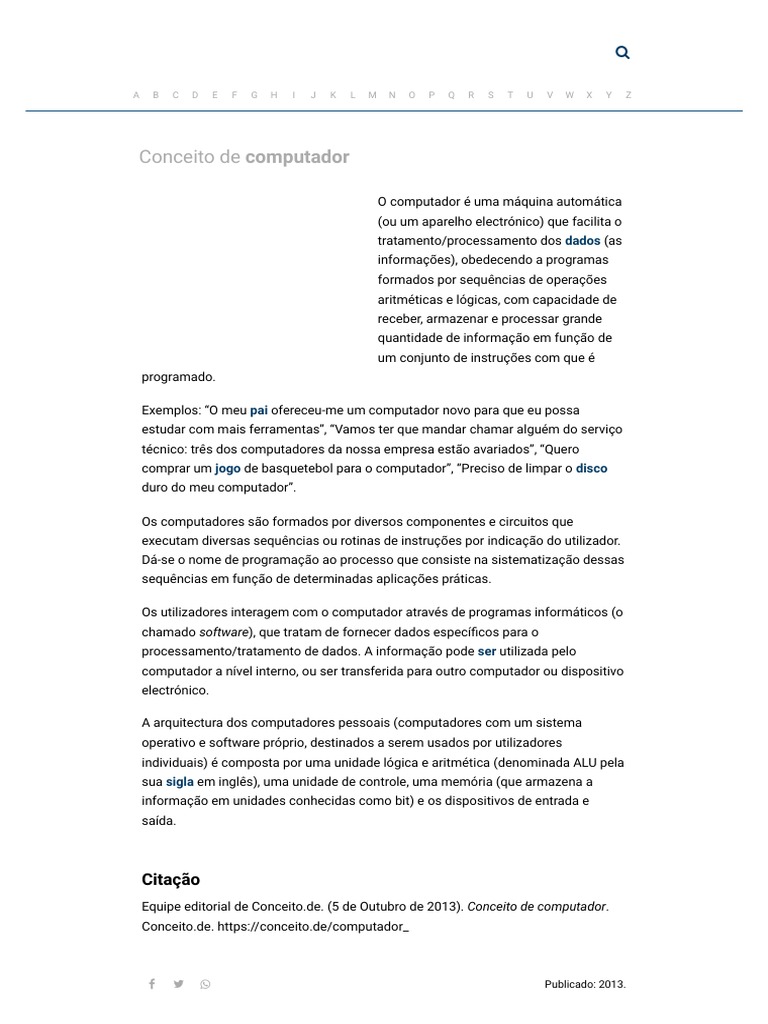 Conceito de Computador - O Que É, Definição e Significado | PDF ...