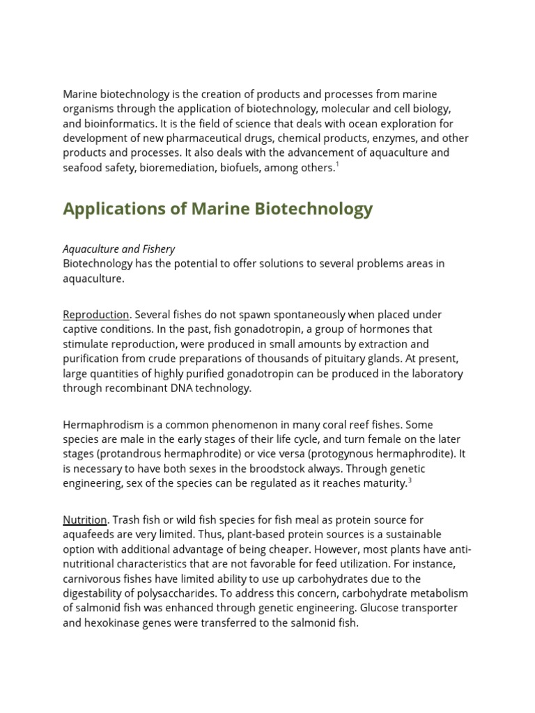 Marine Biotechnology | Download Free PDF | Virus | Biotechnology