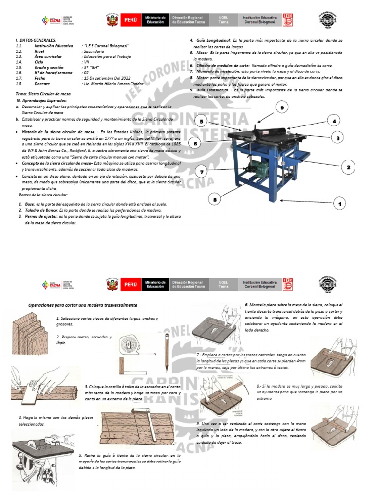 Guía para el uso seguro y efectivo de la sierra circular de mesa | PDF