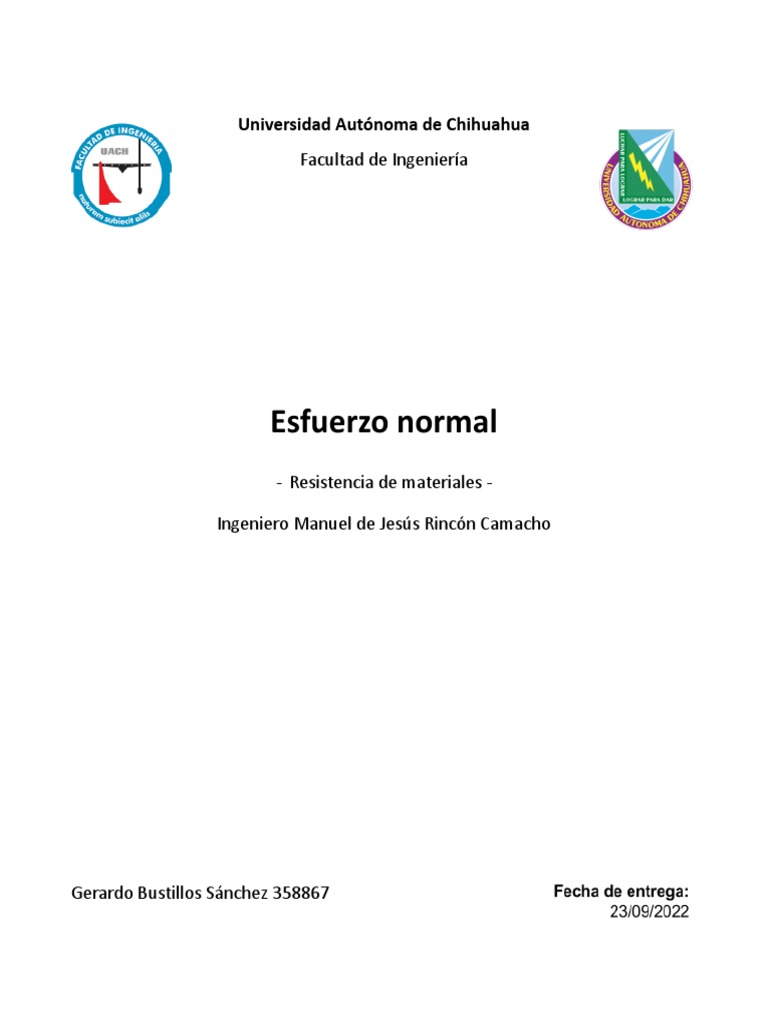 Esfuerzo Normal en Resistencia de Materiales | PDF