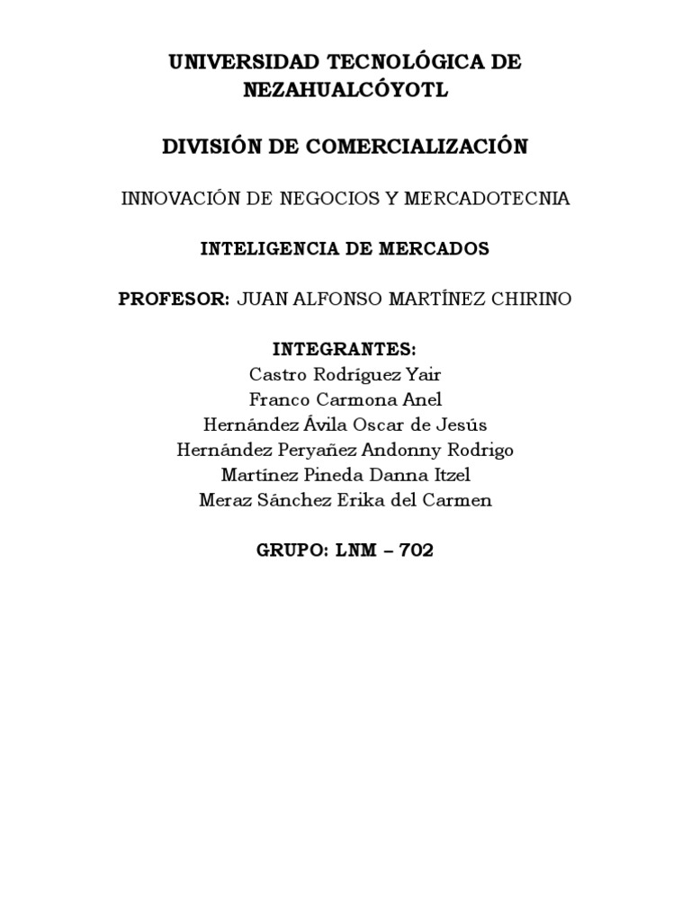 Inteligencia de Mercados 3er Parcial Final | PDF | Oferta y demanda | Oferta (economía)