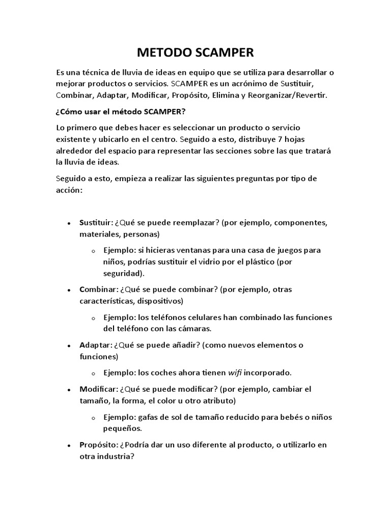 Metodo Scamper y Lateral | PDF | Pensamiento | Ciencia cognitiva