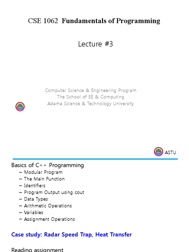 Lecture 3 | PDF | Data Type | Integer (Computer Science) Lecture 3 | PDF | Data Type | Integer (Computer Science)