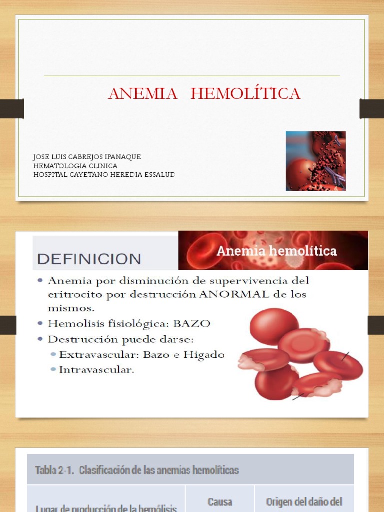 Anemia Hemolítica: Diagnóstico y Tratamiento | PDF | Anemia | Sangre