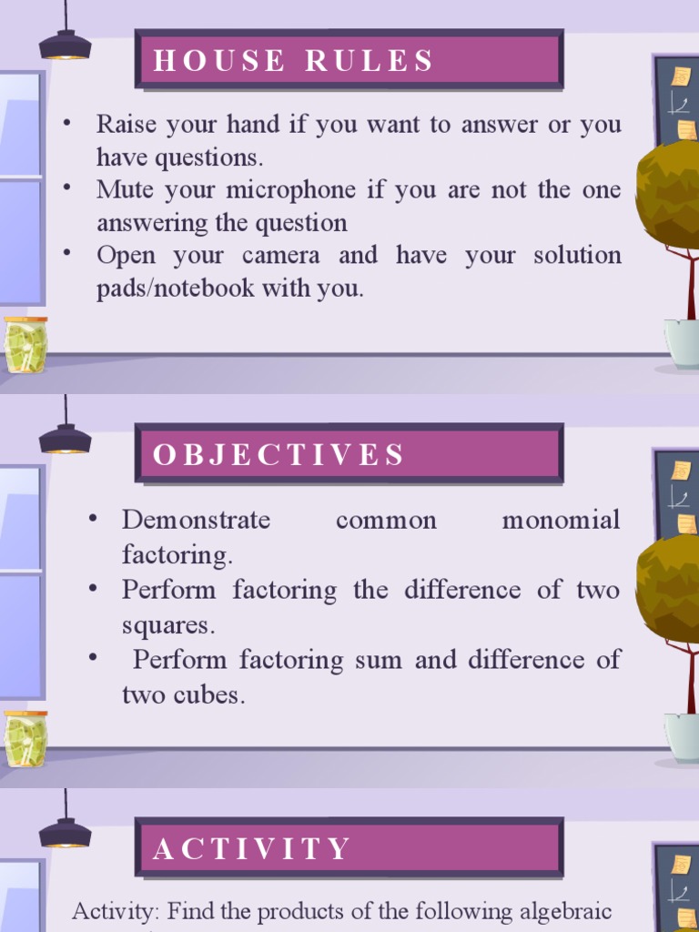 Mathematics 8 - Factoring Techniques | PDF | Factorization | Polynomial