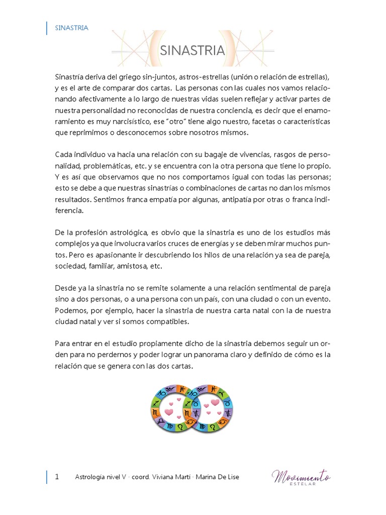 Sinastría: Relación y Compatibilidad Astrológica | PDF | Horóscopo ...