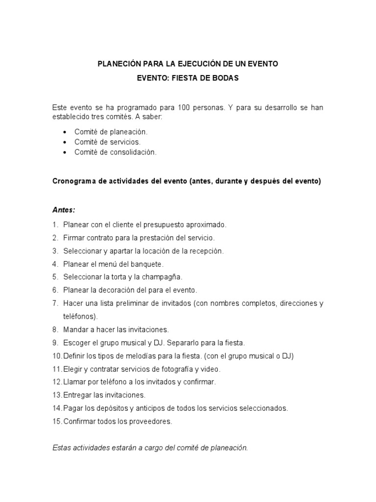 Evento de Bodas | PDF