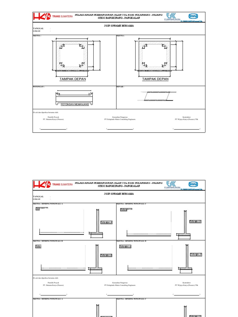 Form Joint Opname Bersama | PDF
