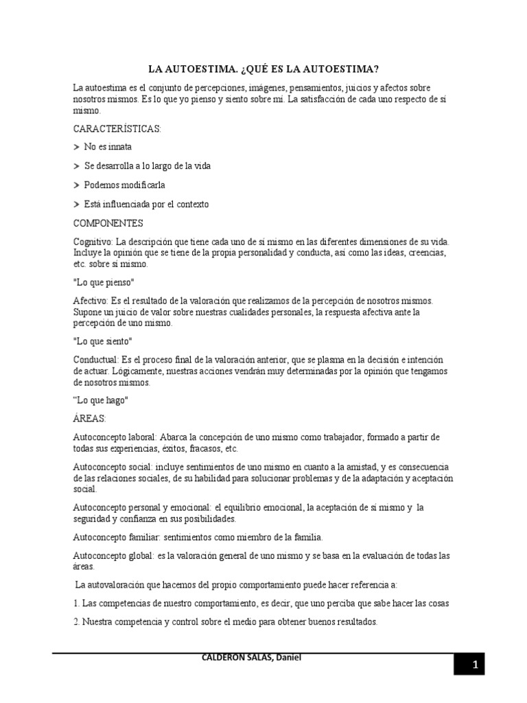 La Autoestima | PDF | Autoestima | Comportamiento