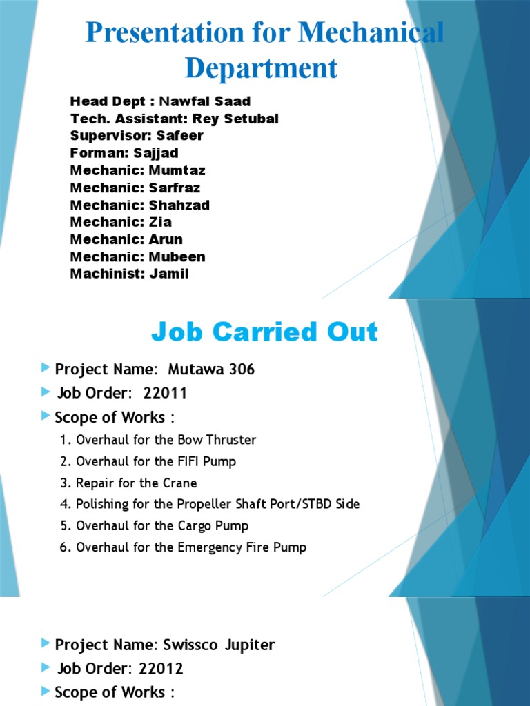 Presentation For Mechanical Department | PDF