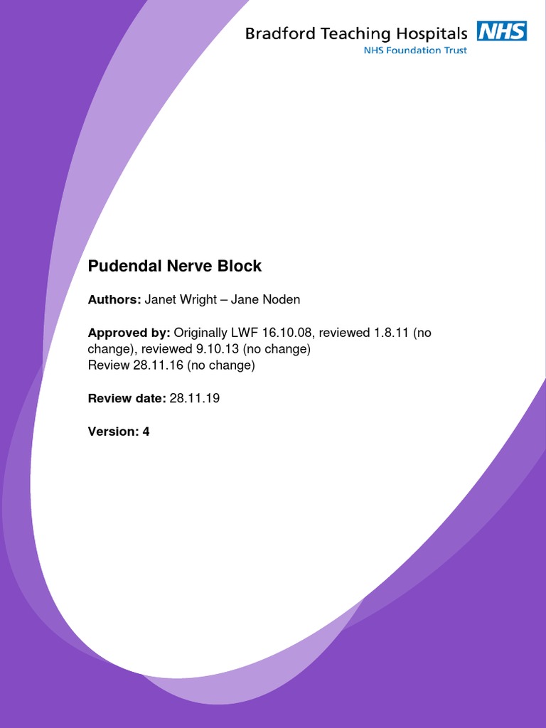 Pudendal Nerve Block | PDF | Clinical Medicine | Medical Specialties