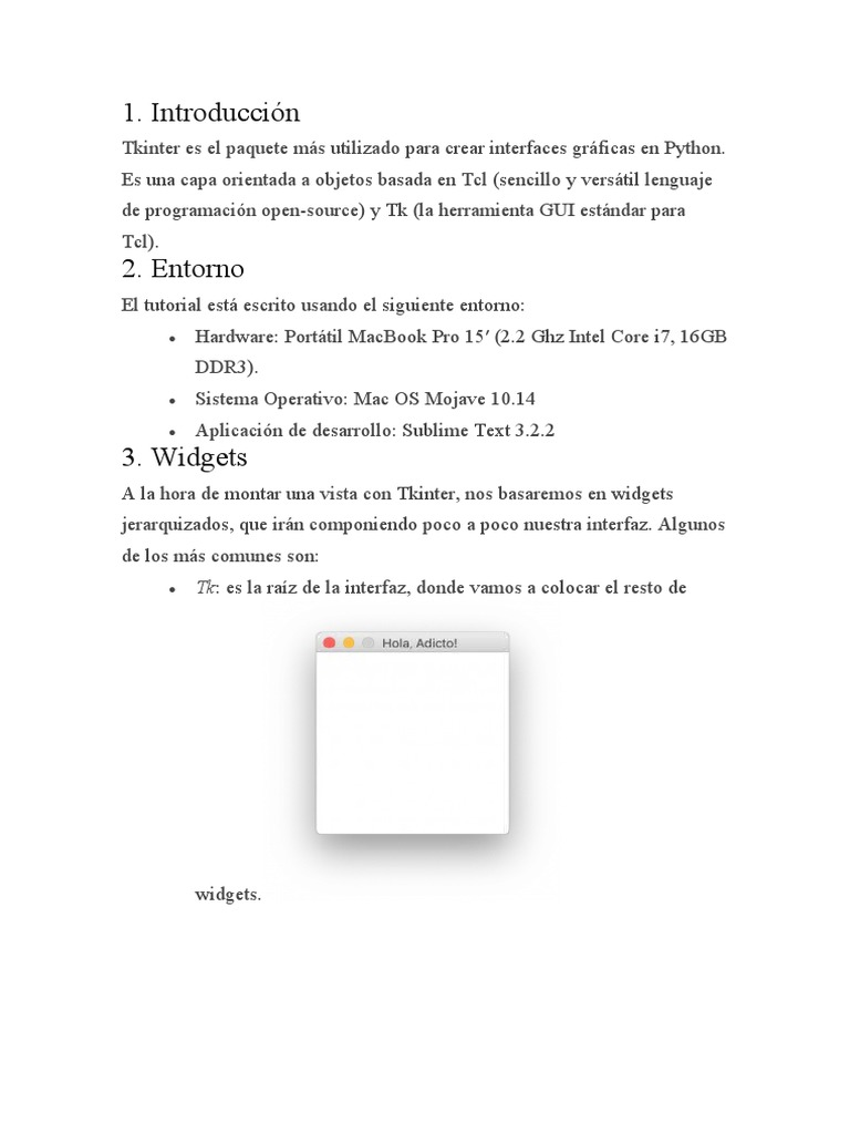 Tutorial de Tkinter para Python | PDF | Interfaces gráficas de usuario | Informática