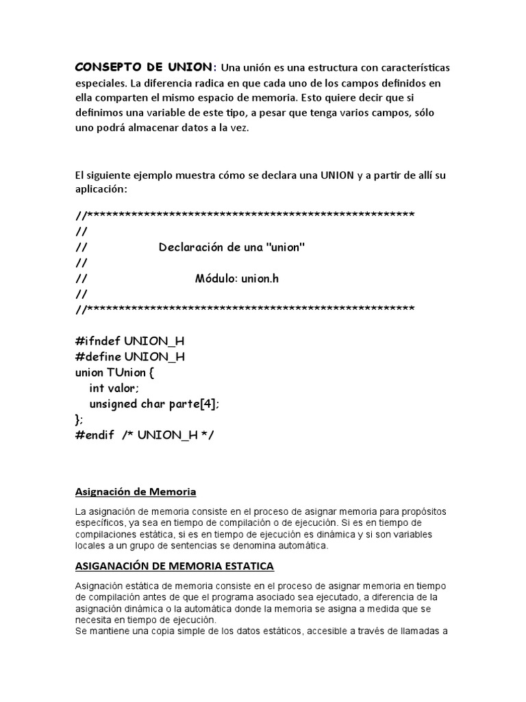 Consepto de Union | PDF